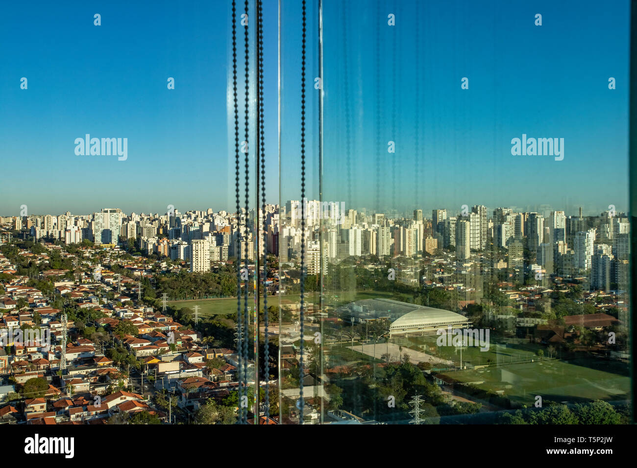 Seen through the window. City of Sao Paulo seen through the window ...