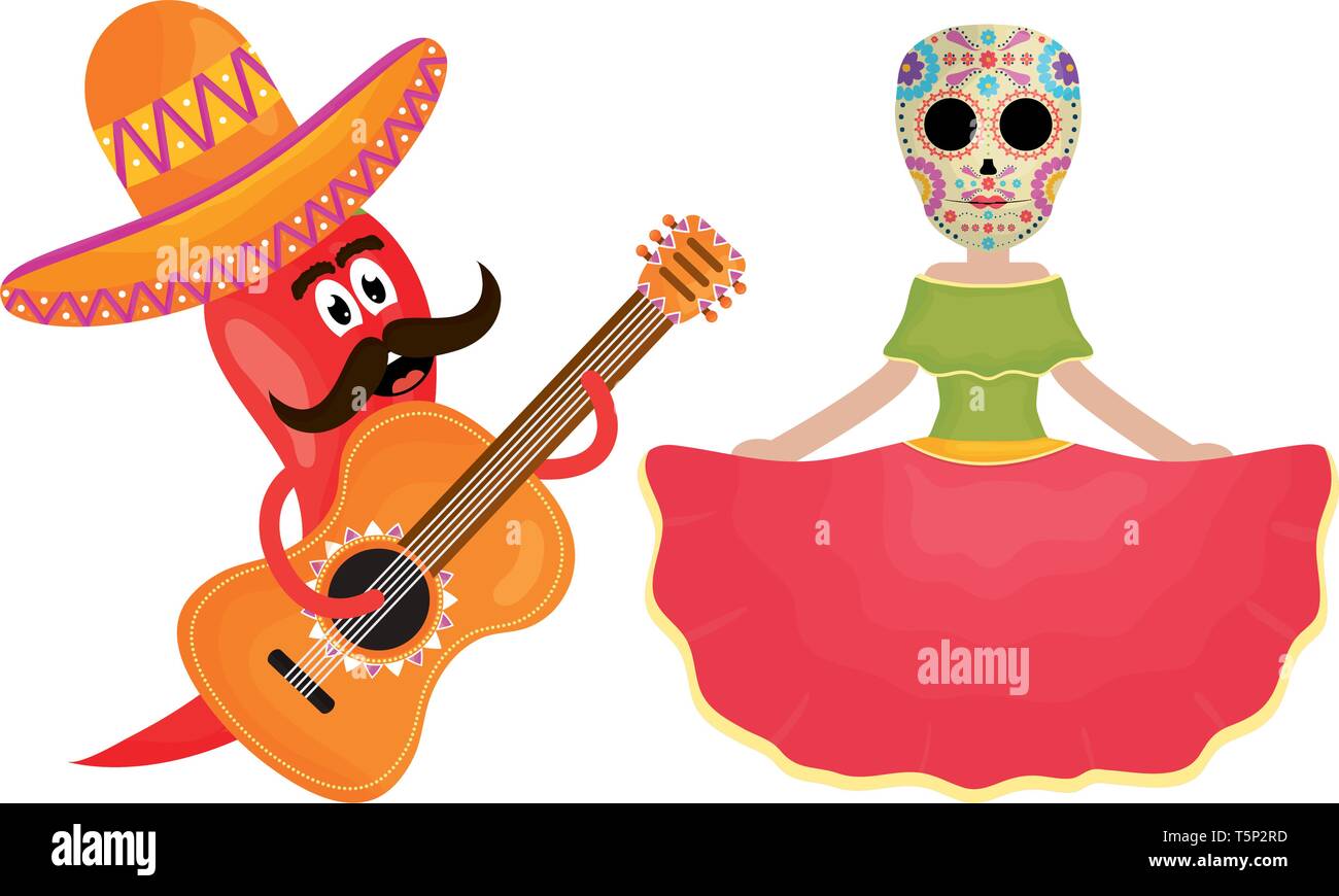 katrina and chilli pepper characters vector illustration design Stock ...
