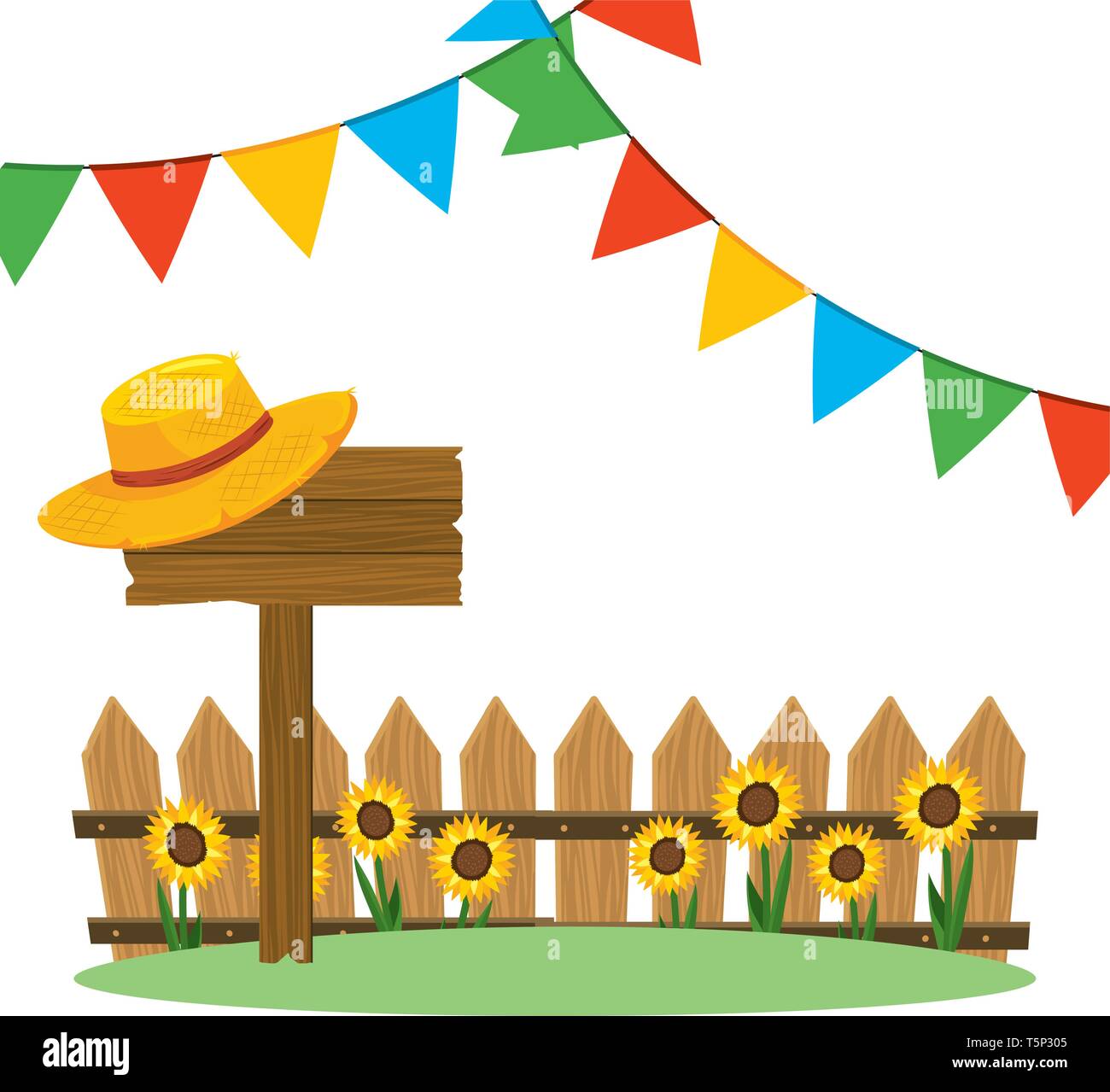 festa junina brazil party festival june celebration wooden frame with ...