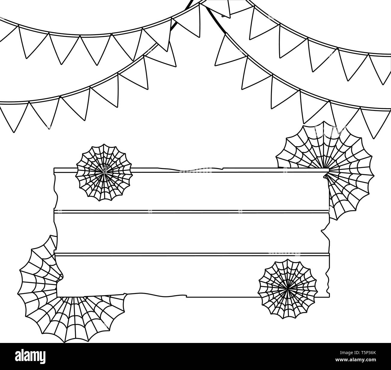 festive party wooden frame celebration scene cartoon vector ...