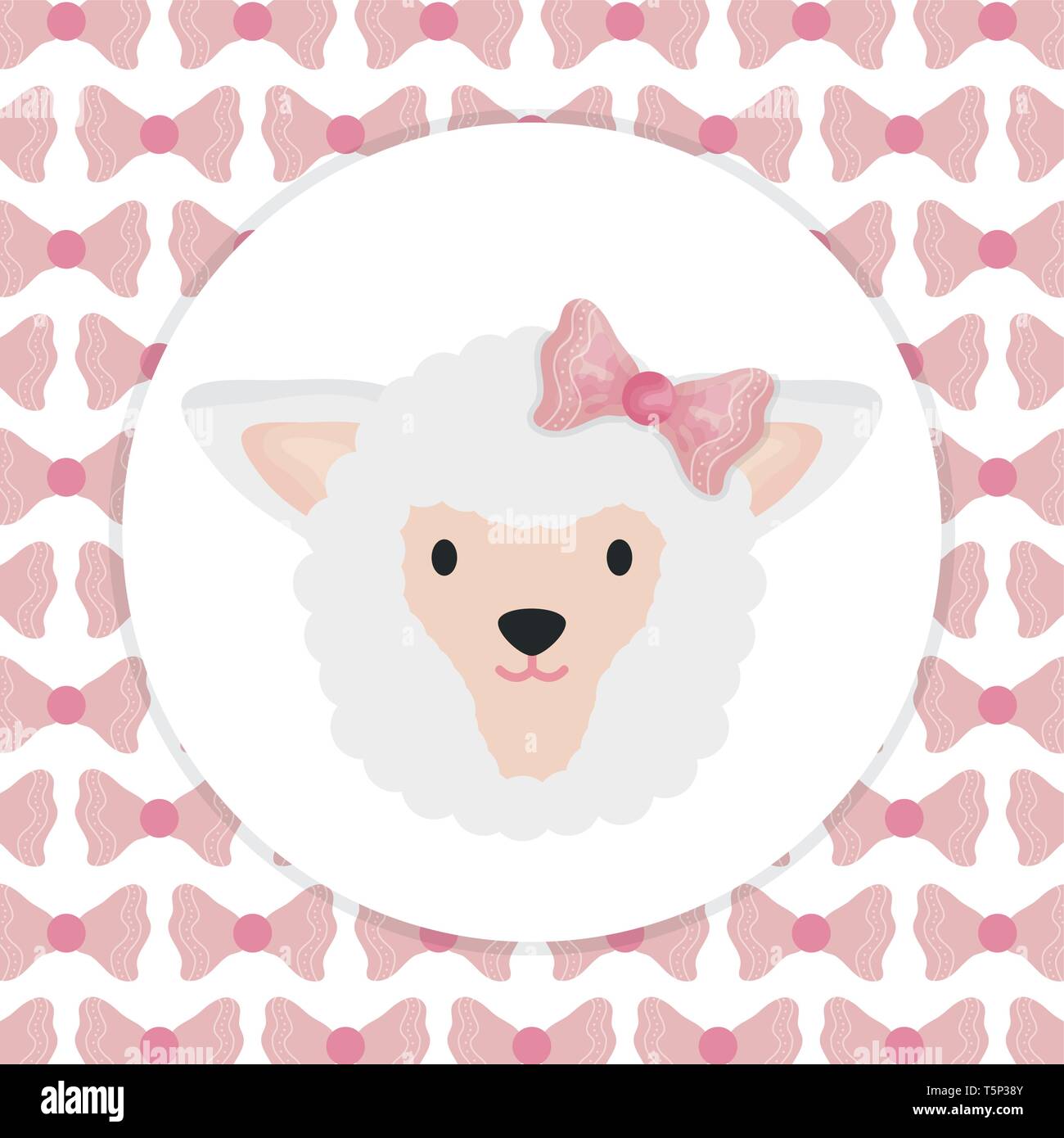 cute female sheep childish character vector illustration design Stock ...