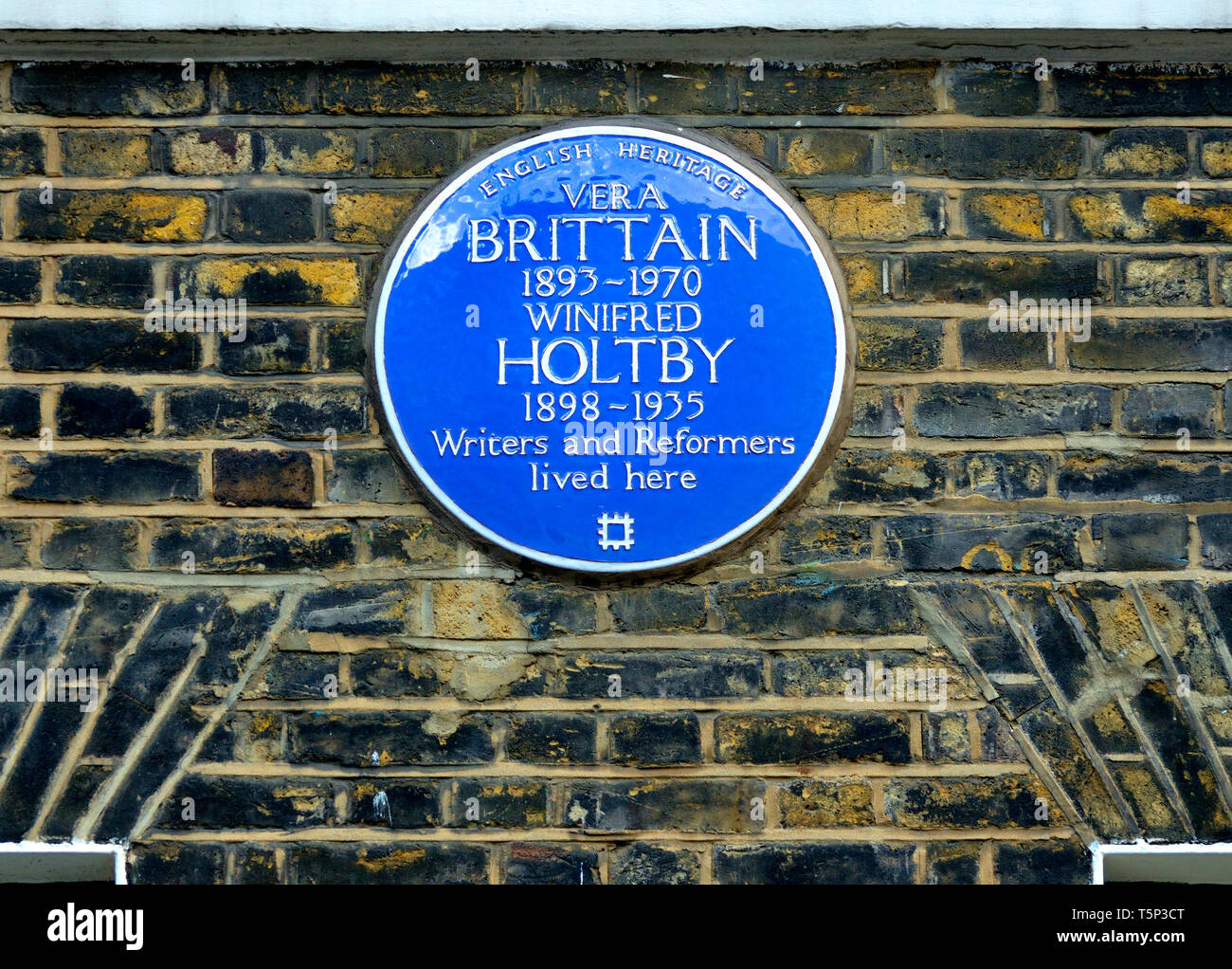 London, England, UK. Commemorative Blue Plaque: Vera Brittain (1893 ...