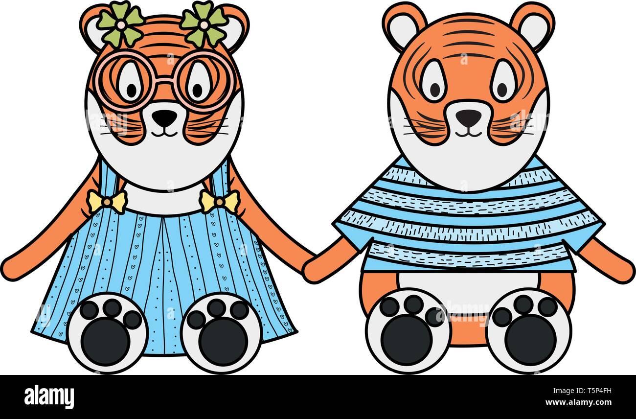 Animal family tigers Stock Vector Images - Alamy