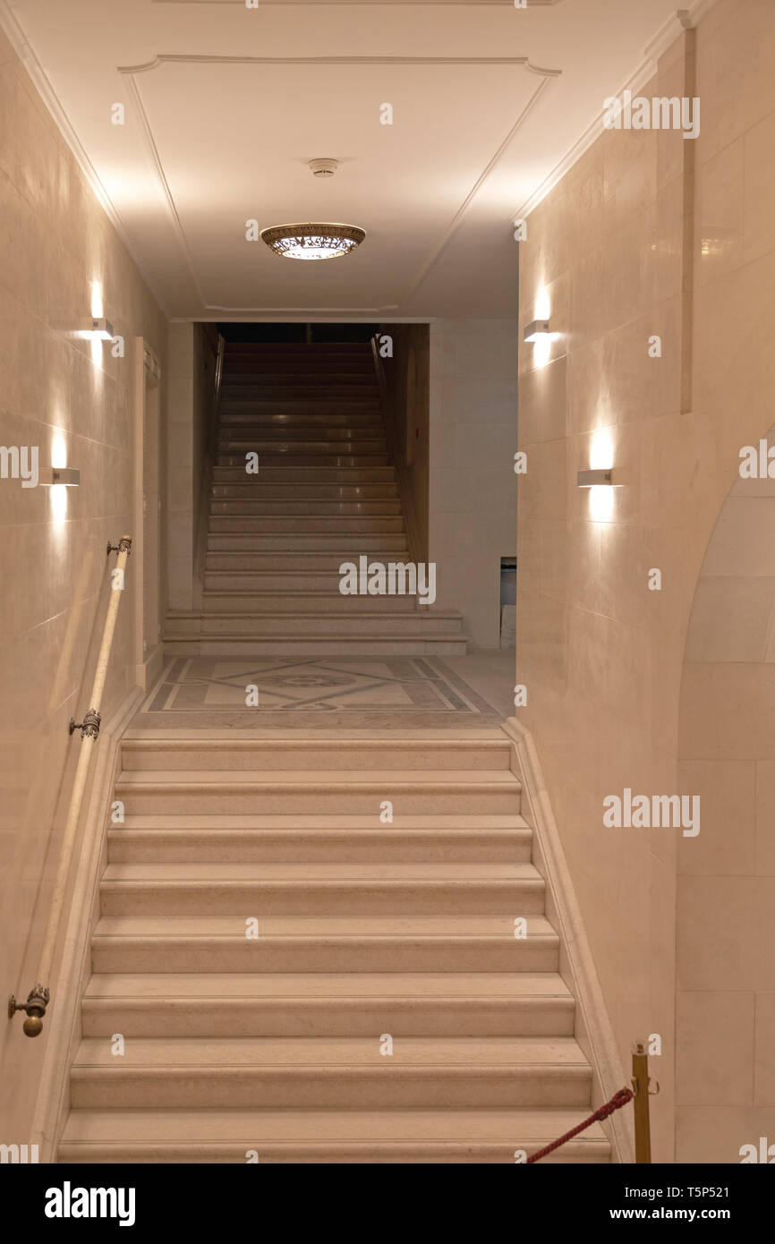 White Marble Stairs to Underground Church Crypt Stock Photo - Alamy