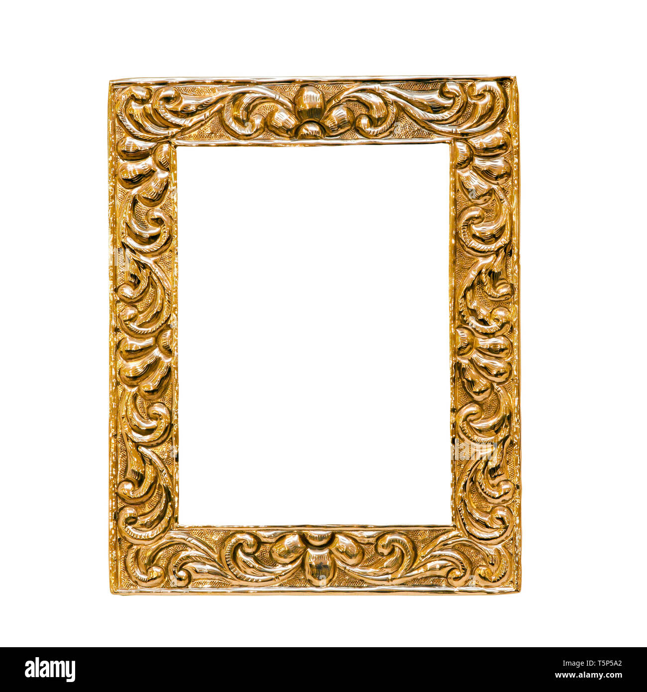 Golden frame isolated with clipping path included Stock Photo - Alamy
