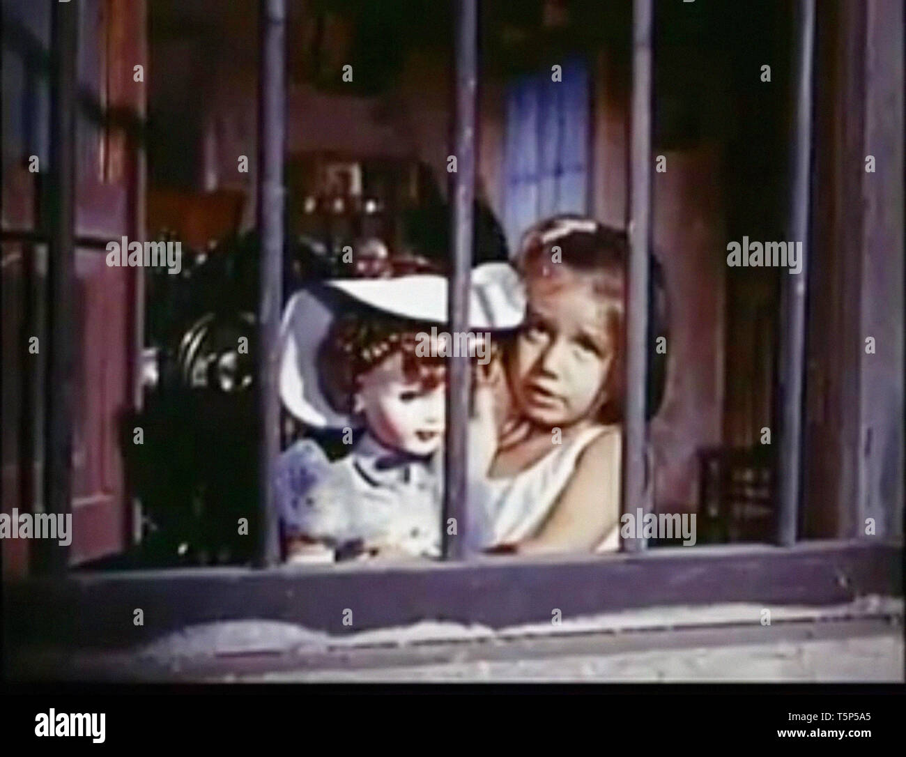 vintage screenshot form a movie of a child / children Stock Photo - Alamy