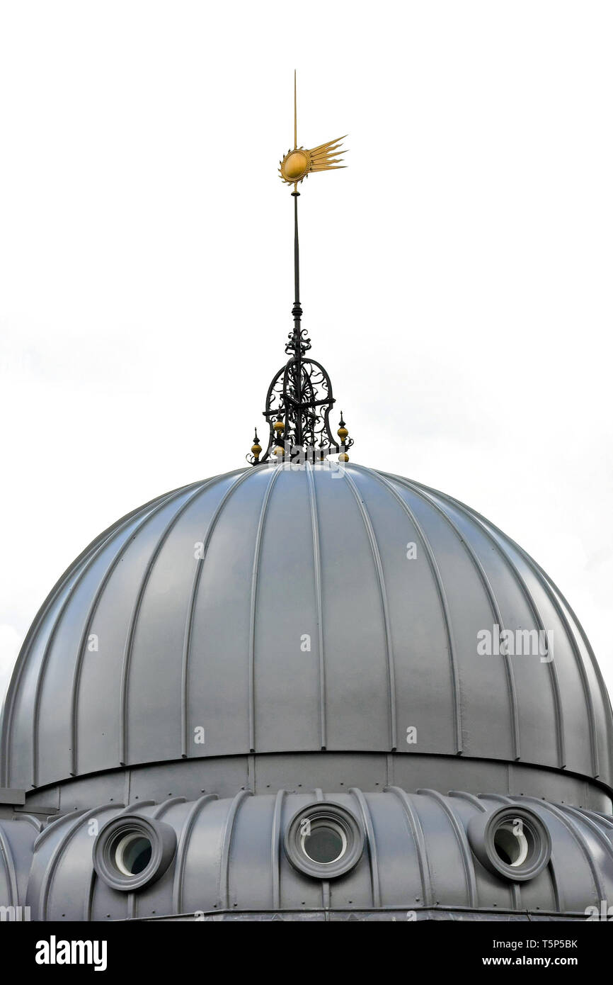 Old aluminum dome with golden ornament on top Stock Photo - Alamy