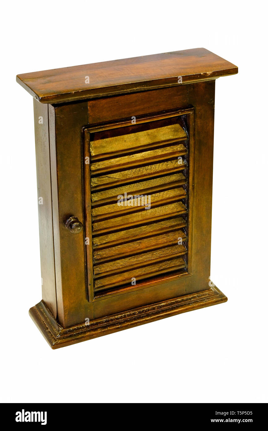 Wooden wall key box isolated with clipping path included Stock Photo ...