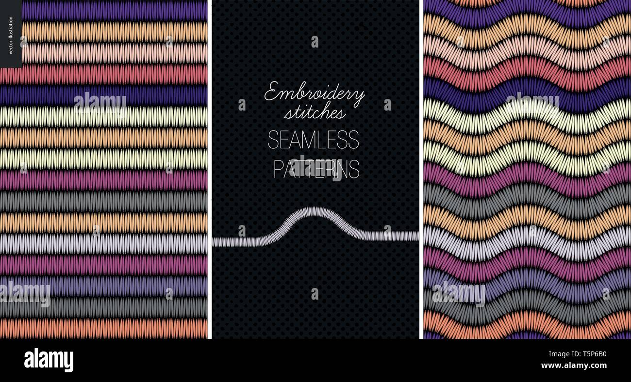 Satin Embroidery Stitch Stock Vector Images - Alamy