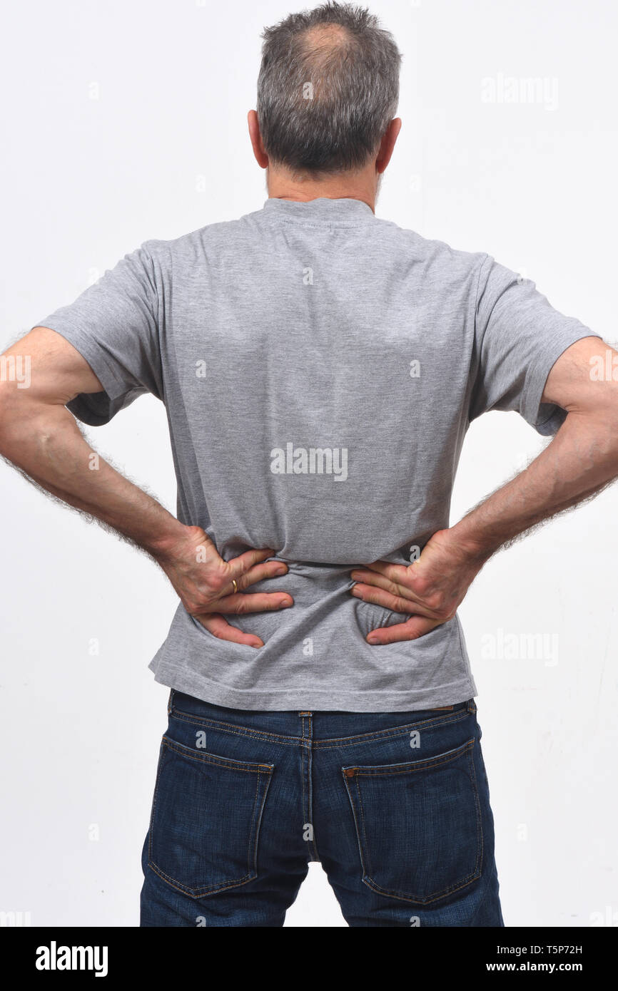 man pain on back Stock Photo - Alamy