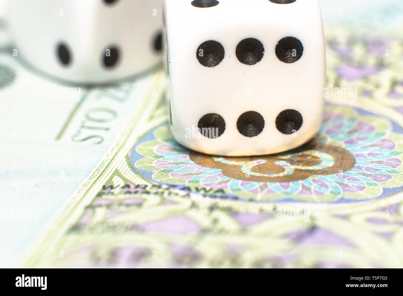 Polish Zloty banknotes (PLN) - Closeup on 100 PLN banknote and white ...