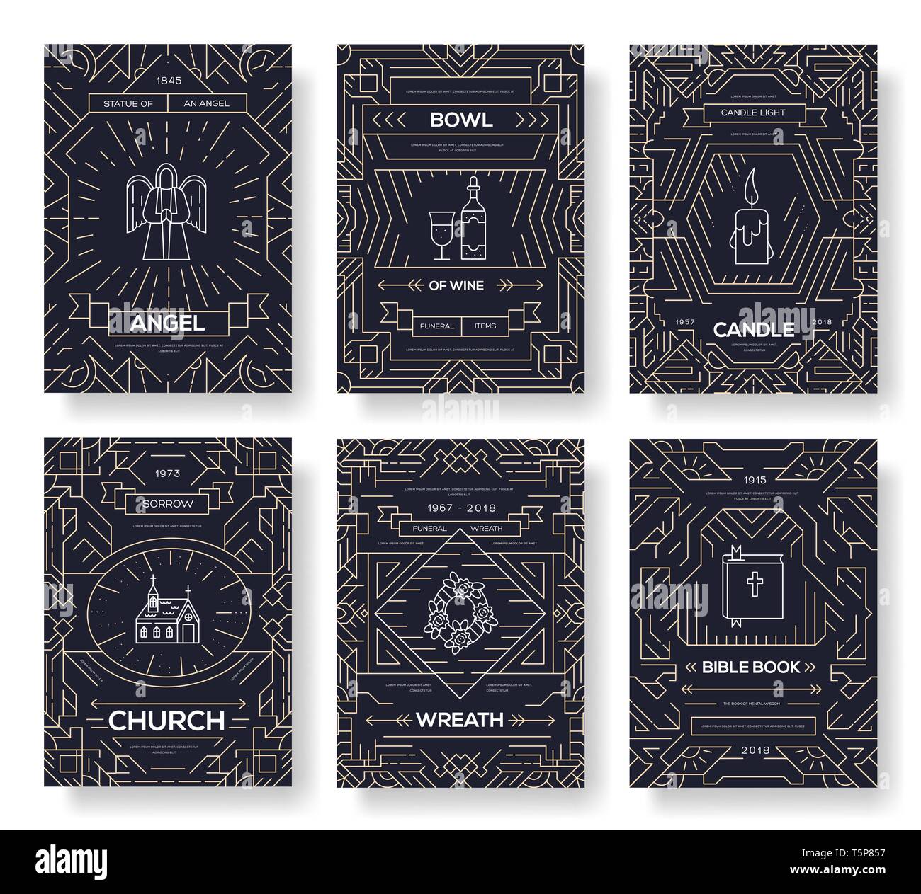 Thin lines collection icons set dedicated to funeral, death, and ...