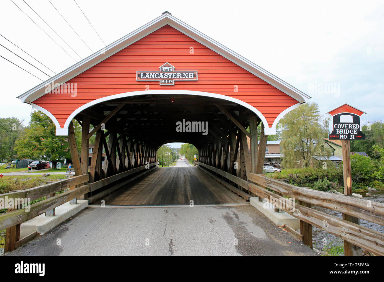 Lancaster covered bridge; Covered bridge; Lancaster; New Hampshire; USA ...