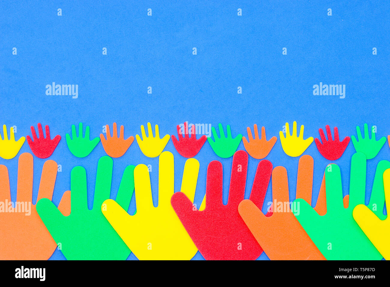 Blue handprints hi-res stock photography and images - Alamy