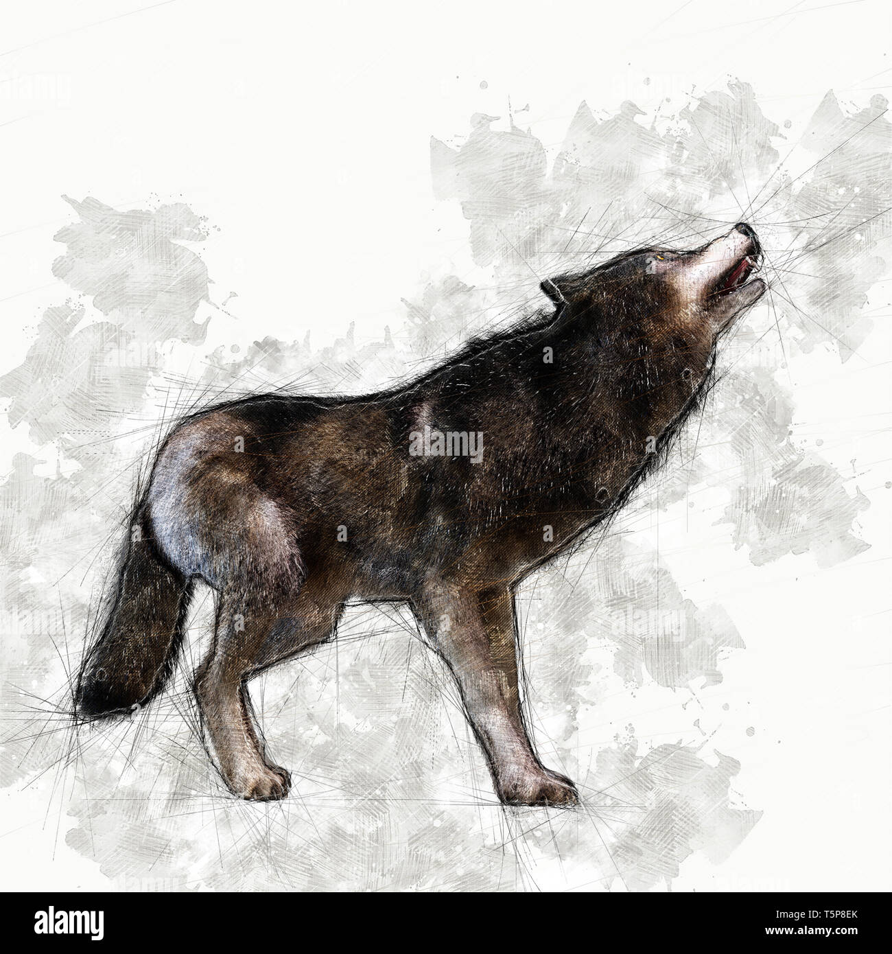 Digital artistic Sketch, based on a self-created 3D Illustration of a ...