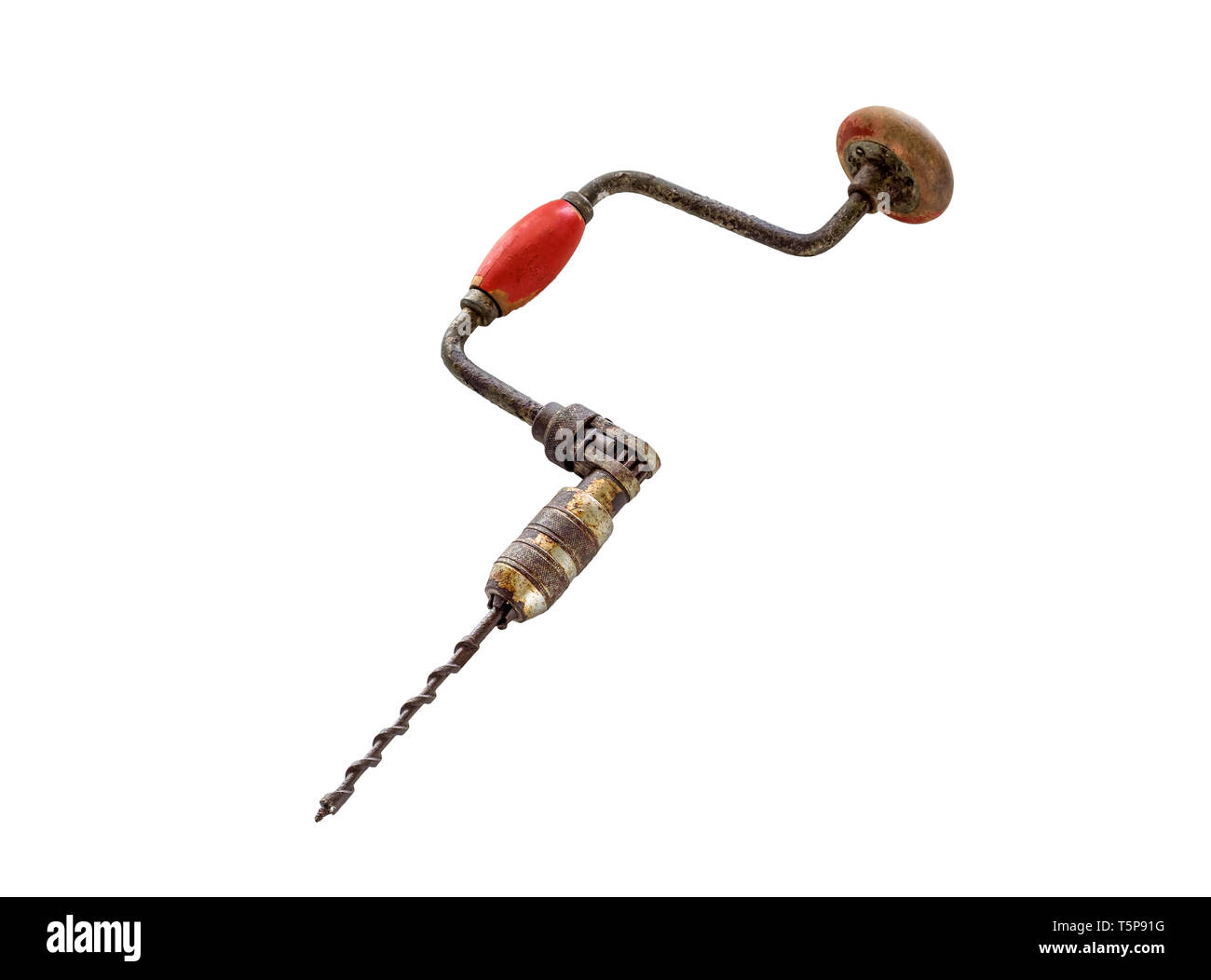 Auger drill wood iron head ancient tool,isolated on background Stock ...