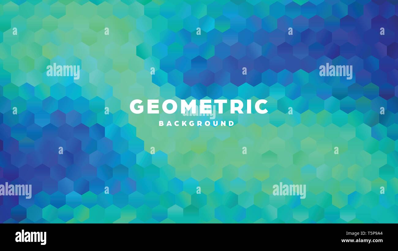 Hexagonal polygonal abstract background. Colorful triangle gradient design. Low poly hexagon ...