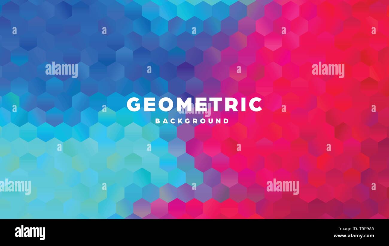 Hexagonal polygonal abstract background. Colorful triangle gradient ...