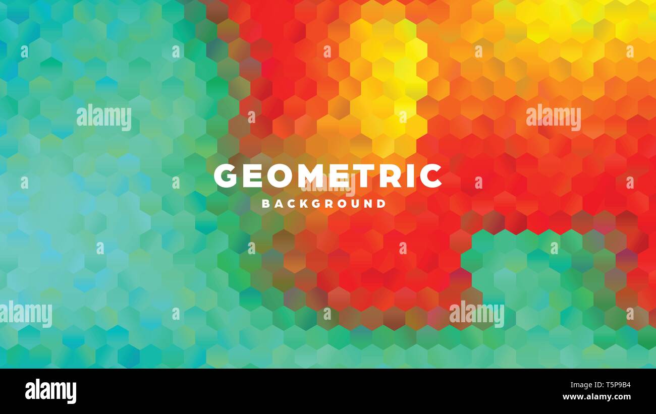 Hexagonal polygonal abstract background. Colorful triangle gradient ...