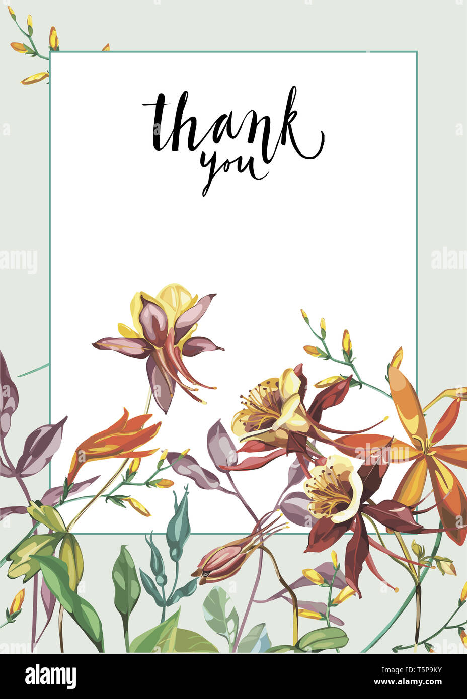 Floral frame with red flowers on light background. Greeting card design ...