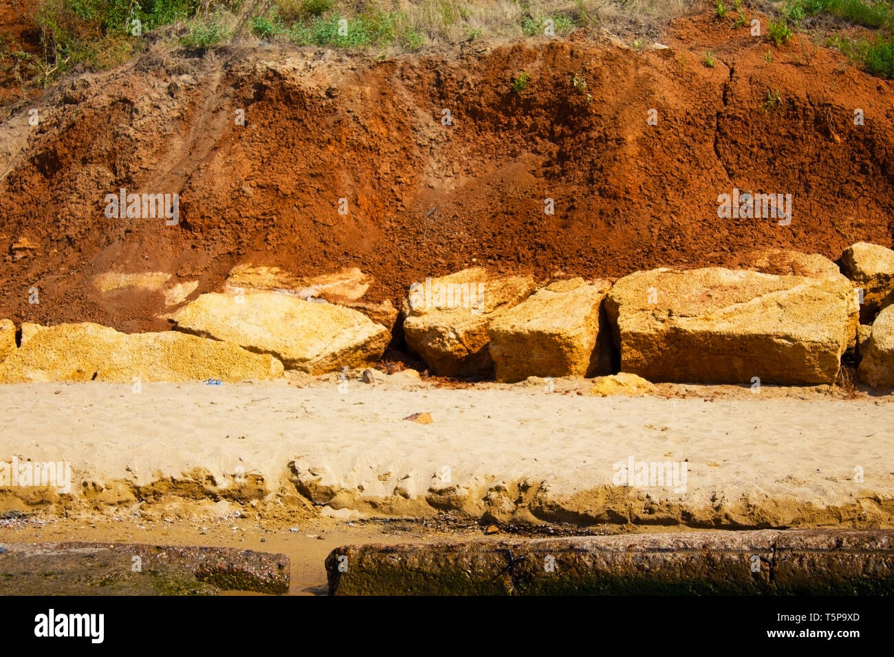 the surface texture of the slope from dry sand-clay granular soils with ...