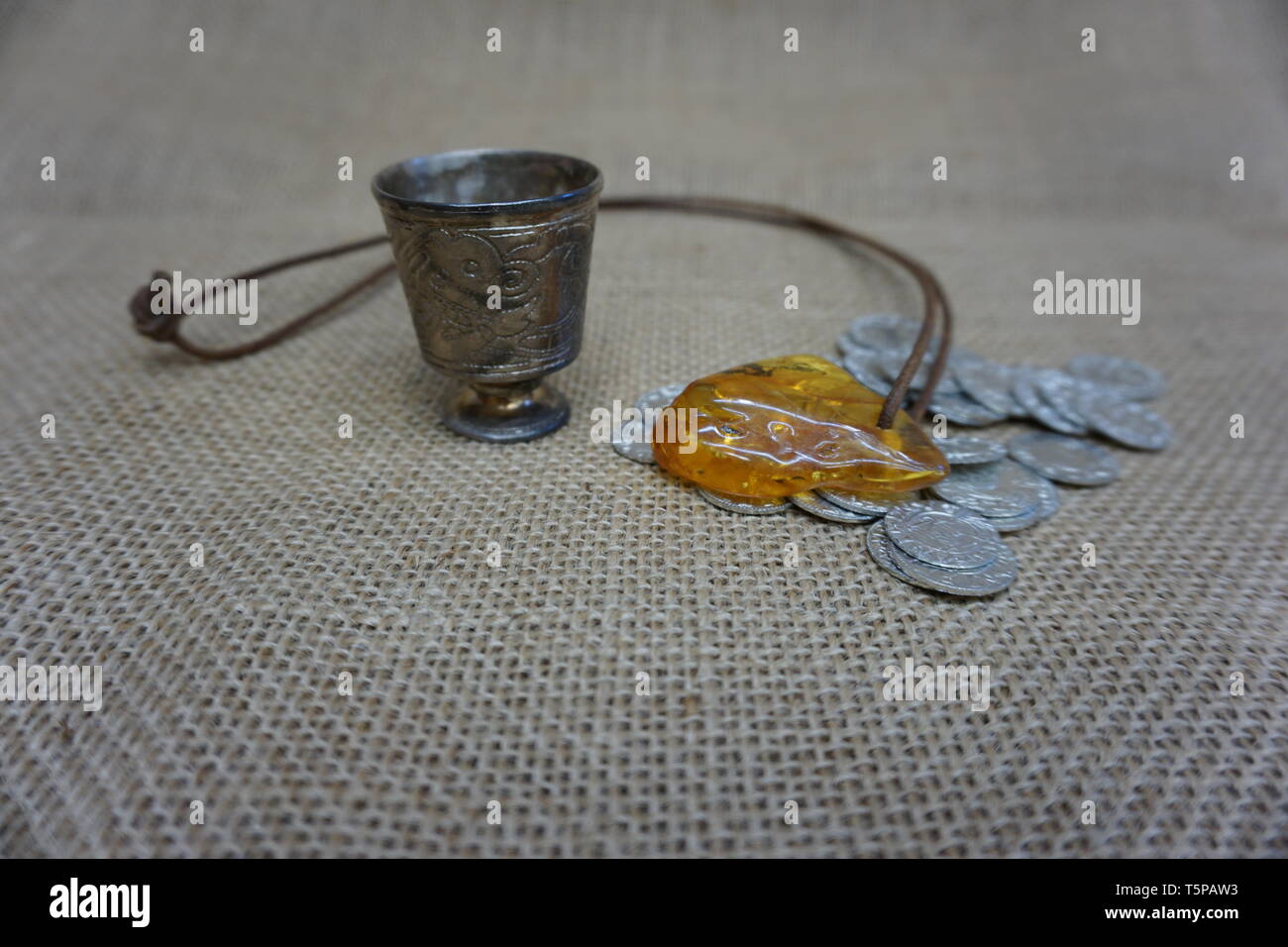 norse viking silver hoard reconstructed by daegrad tools Stock Photo ...