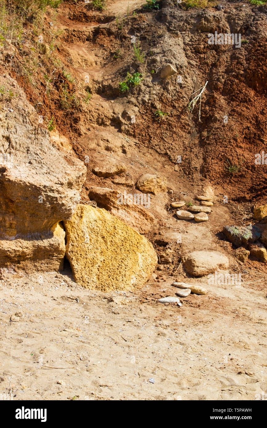 Steps on slope mountain Stock Photo - Alamy