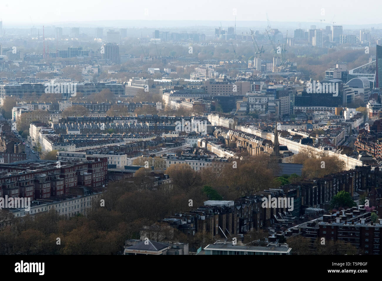 Aerial view of housing in south London, UK, on April 25, 2019 Stock ...