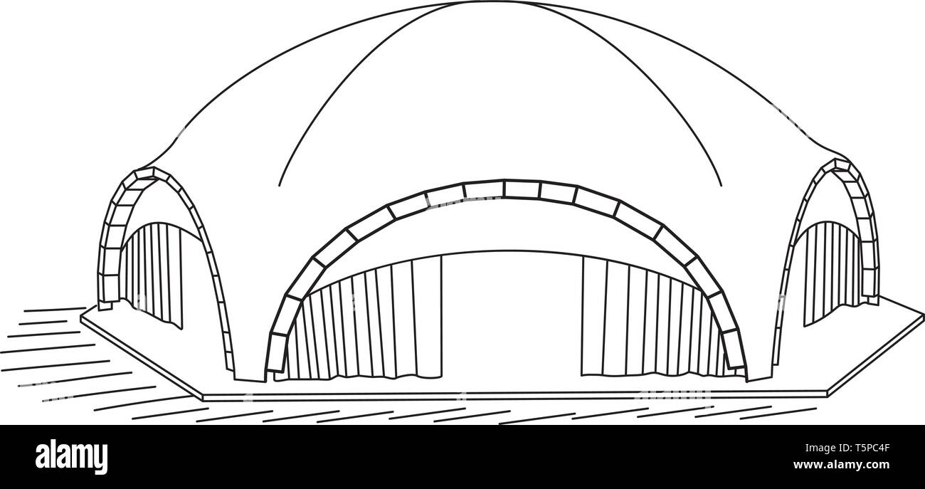 Arched Tent isolated on white background. Vector illustration Stock ...