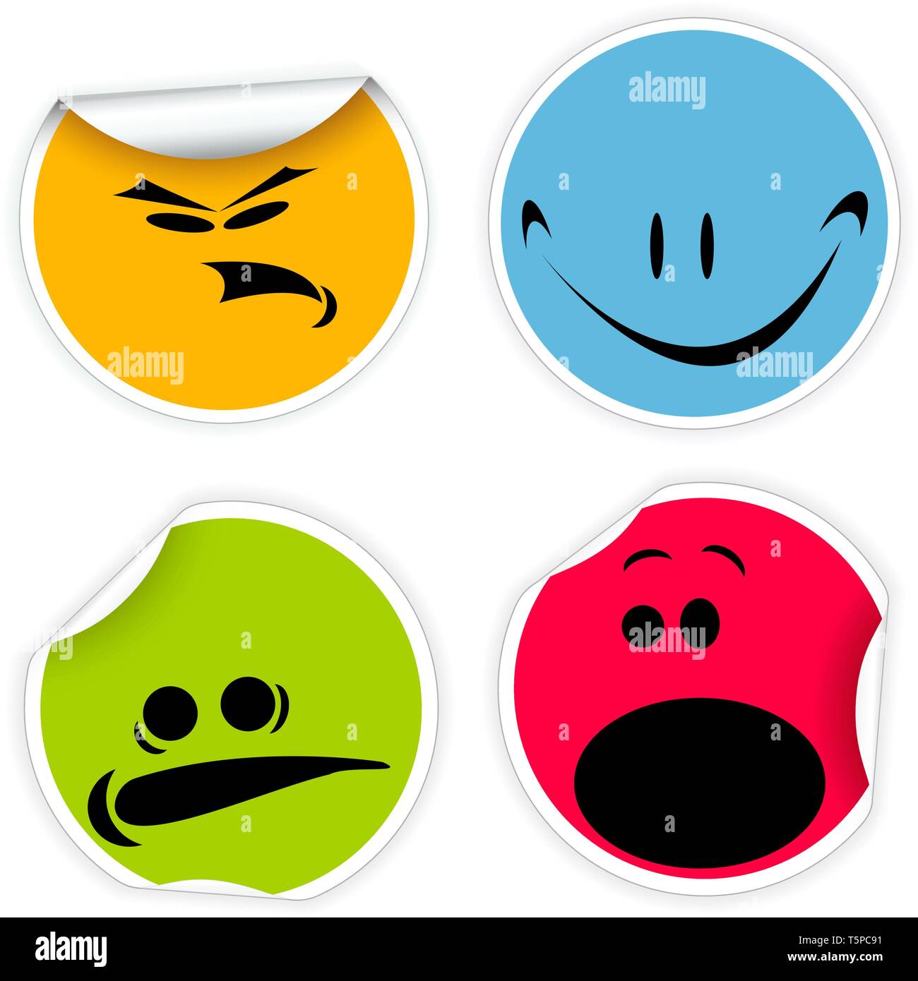 Set of colorful labels with various smiles Stock Vector Image & Art - Alamy
