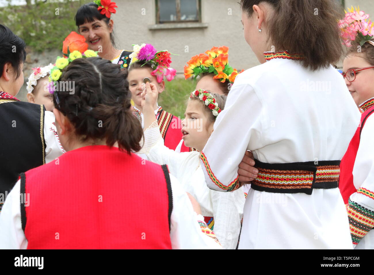 Bov, Bulgaria - April 20, 2019: Lazarki day is a Bulgarian traditional ...