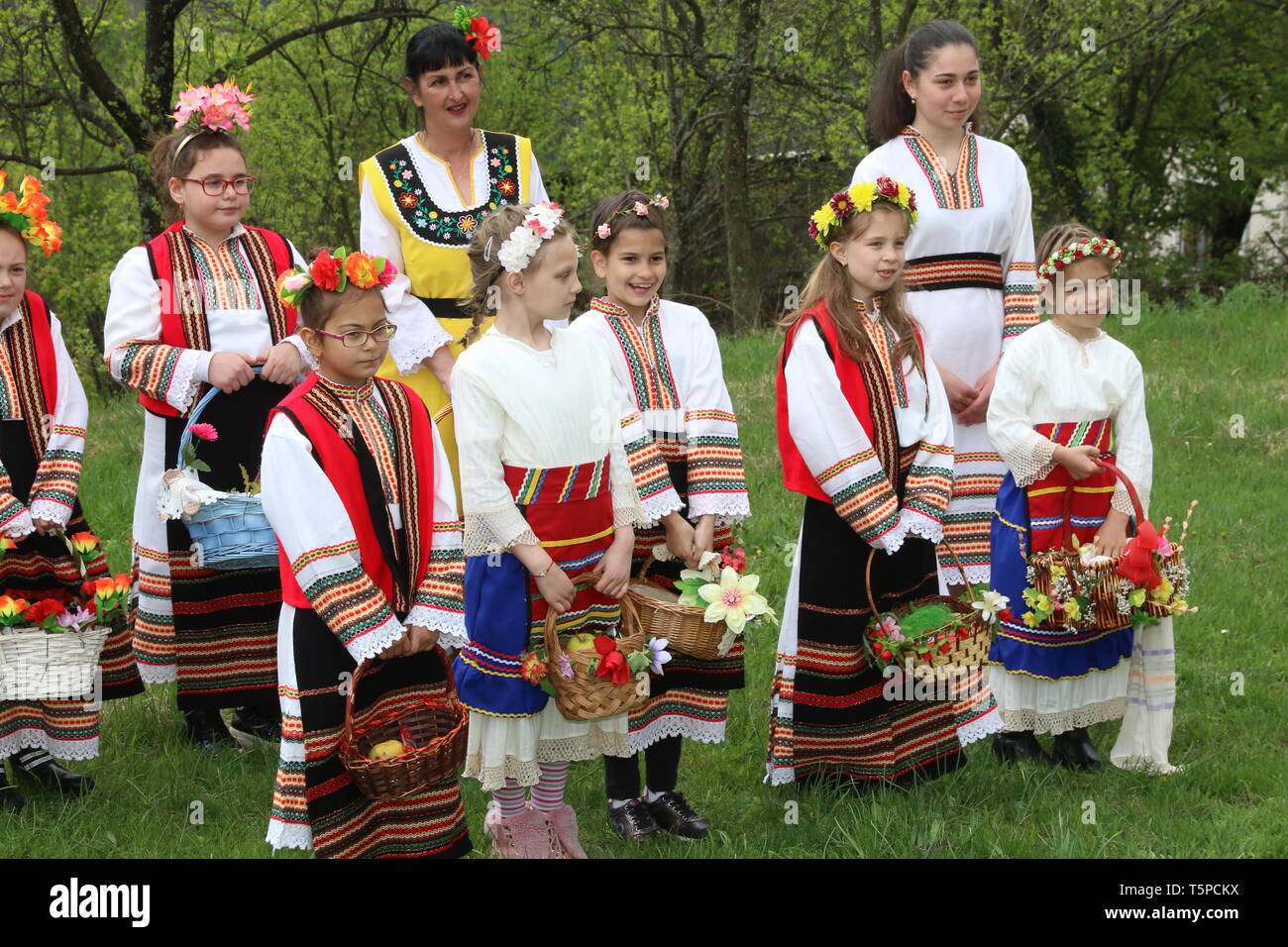 Bov, Bulgaria - April 20, 2019: Lazarki day is a Bulgarian traditional ...
