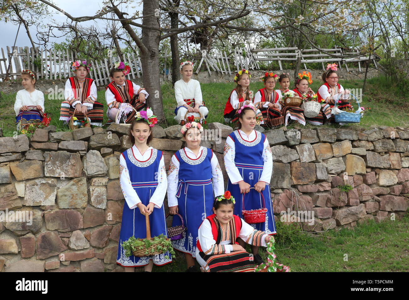 Bov, Bulgaria - April 20, 2019: Lazarki day is a Bulgarian traditional ...