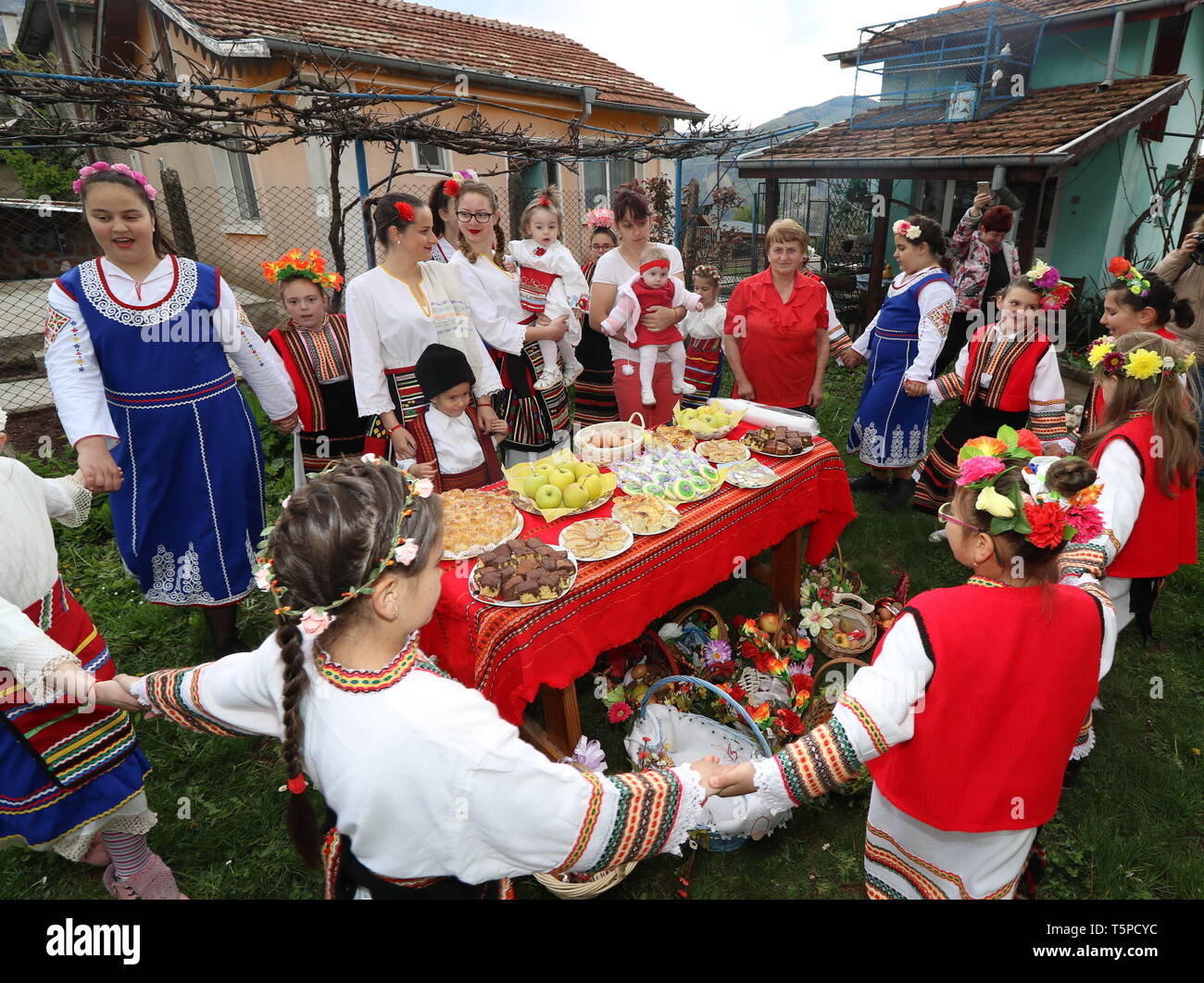 Bov, Bulgaria - April 20, 2019: Lazarki day is a Bulgarian traditional ...