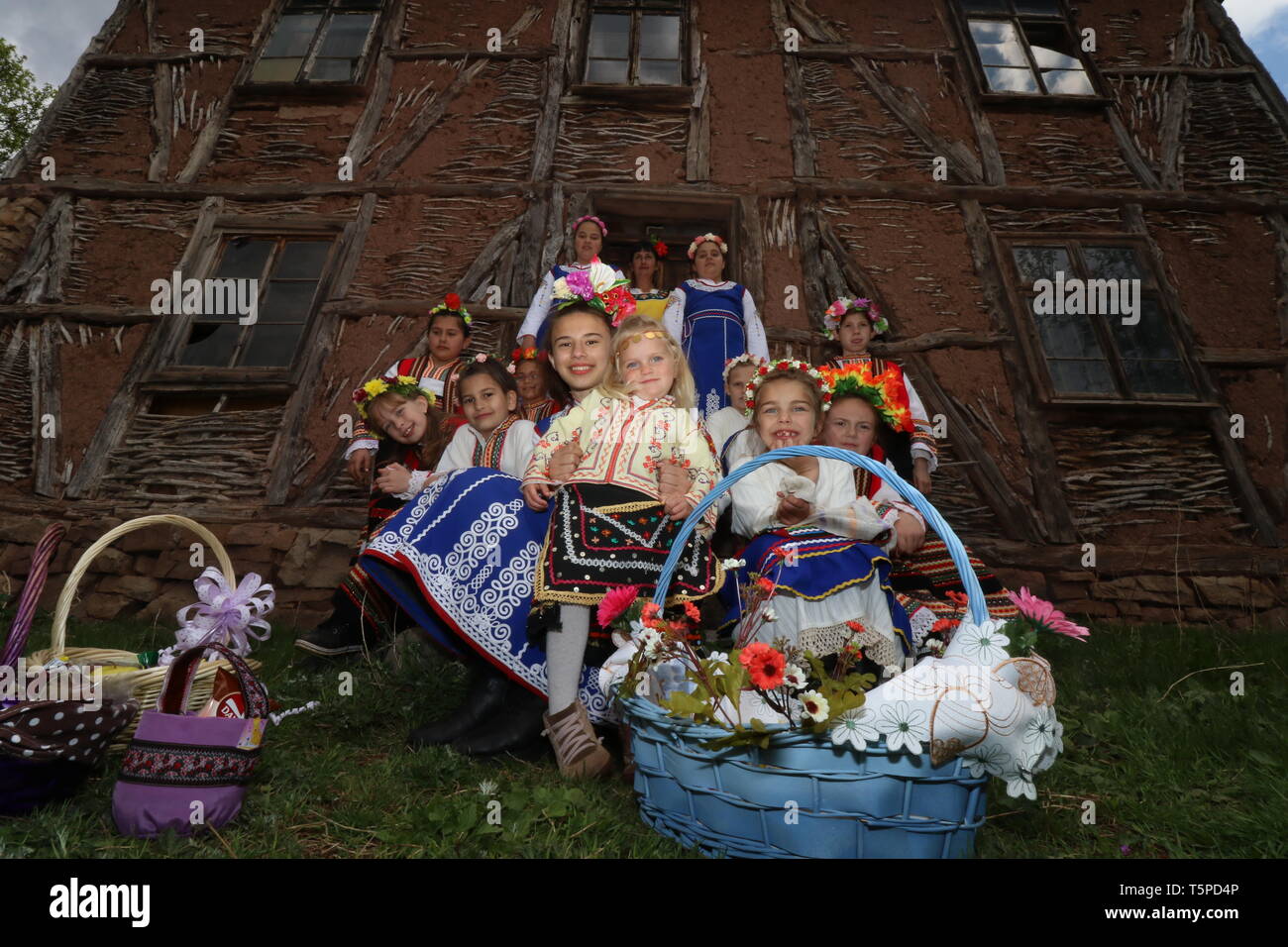 Bov, Bulgaria - April 20, 2019: Lazarki day is a Bulgarian traditional ...