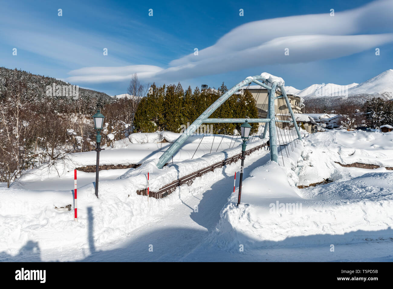 Beautiful outdoor nature landscape with shirahige waterfall and bridge ...
