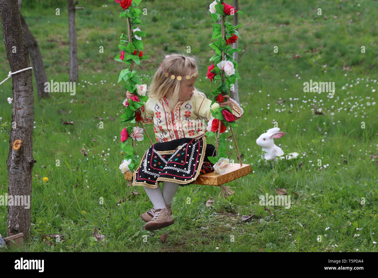 Bov, Bulgaria - April 20, 2019: Lazarki day is a Bulgarian traditional ...