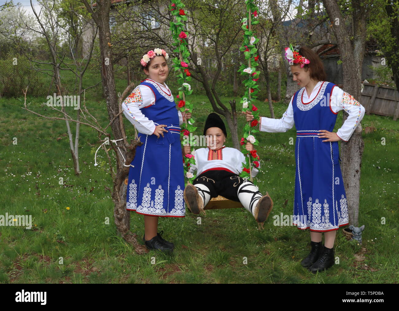 Bov, Bulgaria - April 20, 2019: Lazarki day is a Bulgarian traditional ...