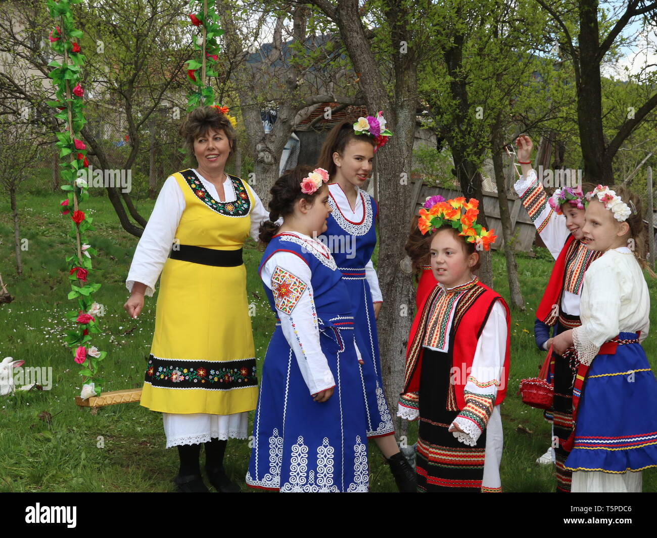 Bov, Bulgaria - April 20, 2019: Lazarki day is a Bulgarian traditional ...