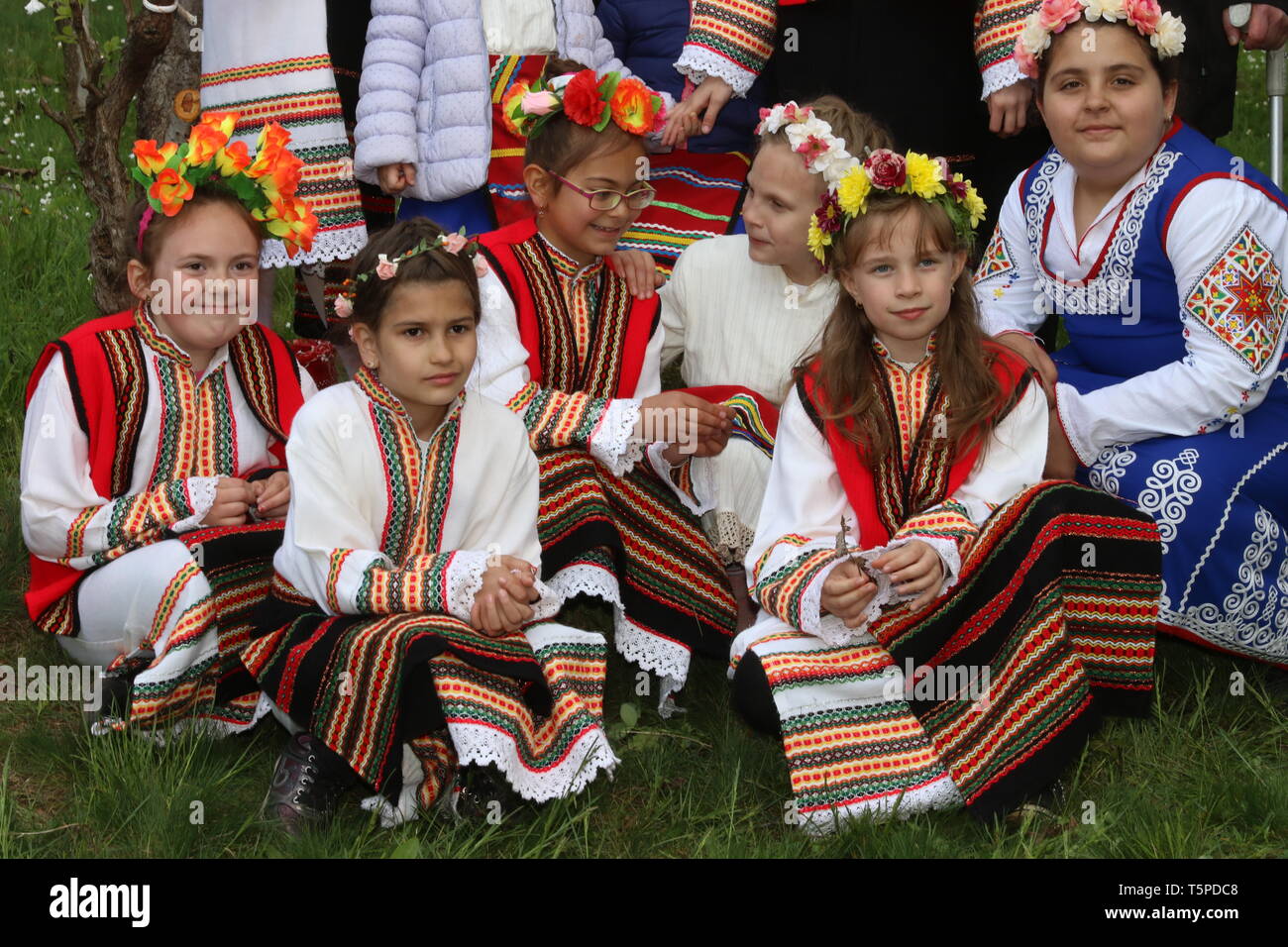 Bov, Bulgaria - April 20, 2019: Lazarki day is a Bulgarian traditional ...