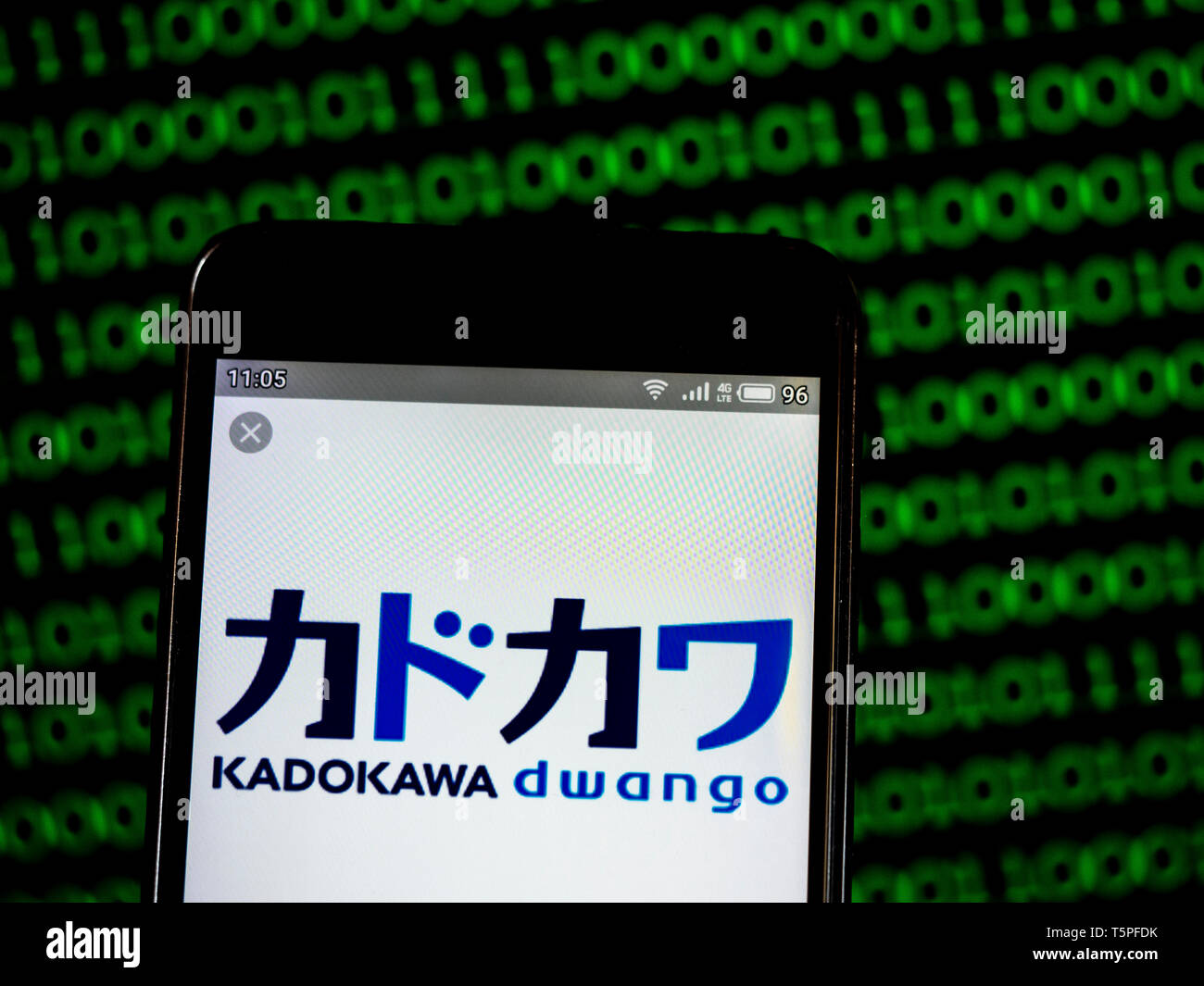 In this photo illustration a Kadokawa Dwango Corporation logo seen ...