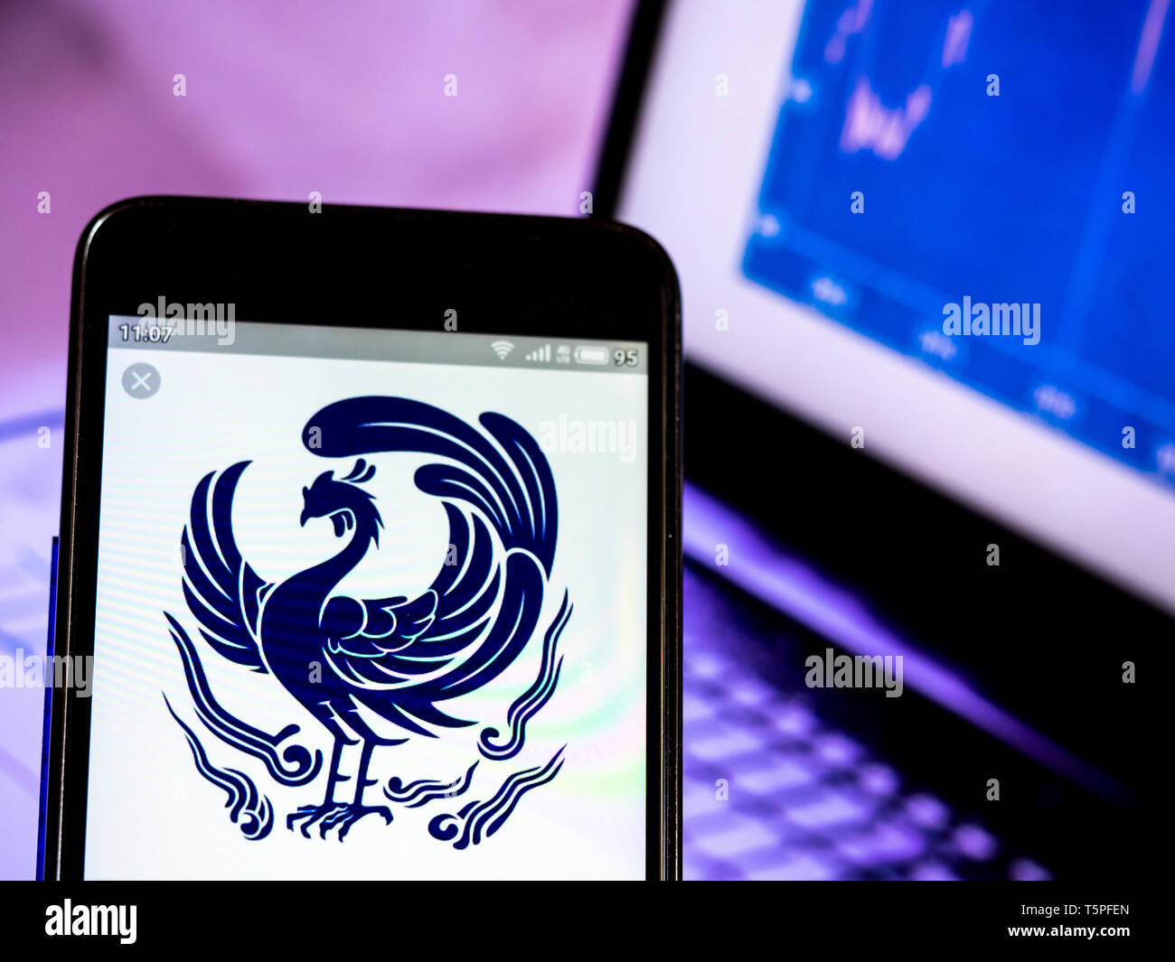 In this photo illustration a Kadokawa Dwango Corporation logo seen ...