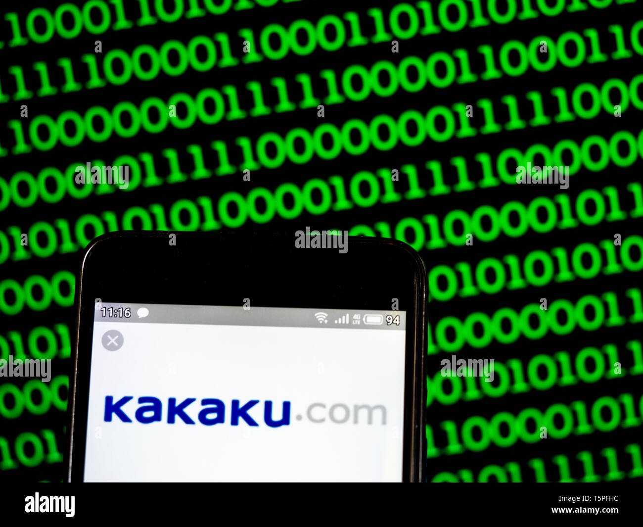 In this photo illustration a Kakaku.com, Inc. logo seen displayed on a ...