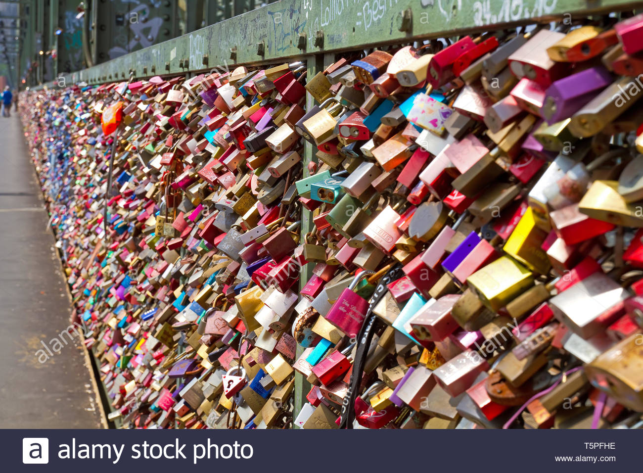 Padlocks On Cologne Railway Bridge High Resolution Stock Photography ...