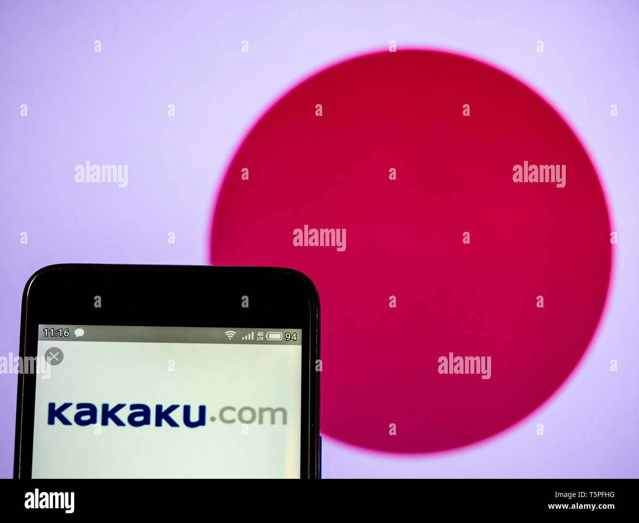 In this photo illustration a Kakaku.com, Inc. logo seen displayed on a ...