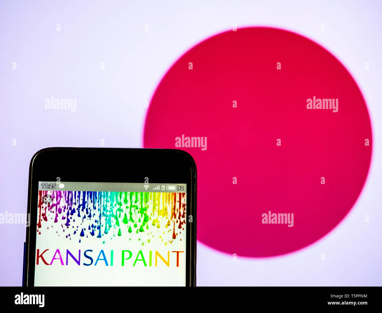 In this photo illustration a Kansai Paint Co.,Ltd. logo seen displayed ...
