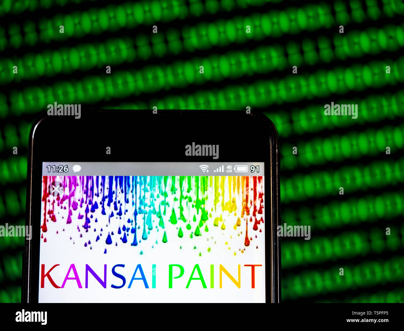In this photo illustration a Kansai Paint Co.,Ltd. logo seen displayed ...