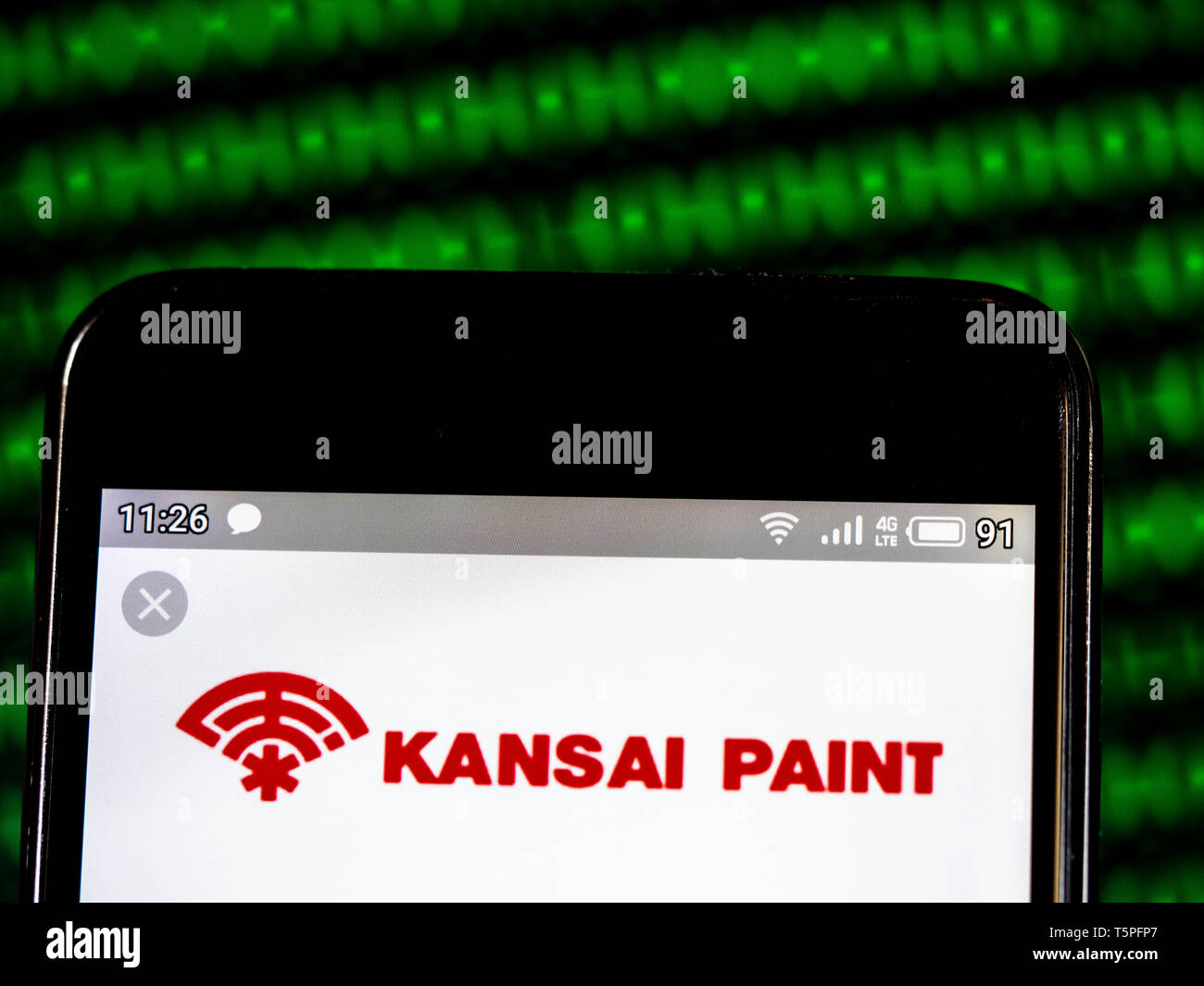 In this photo illustration a Kansai Paint Co.,Ltd. logo seen displayed ...