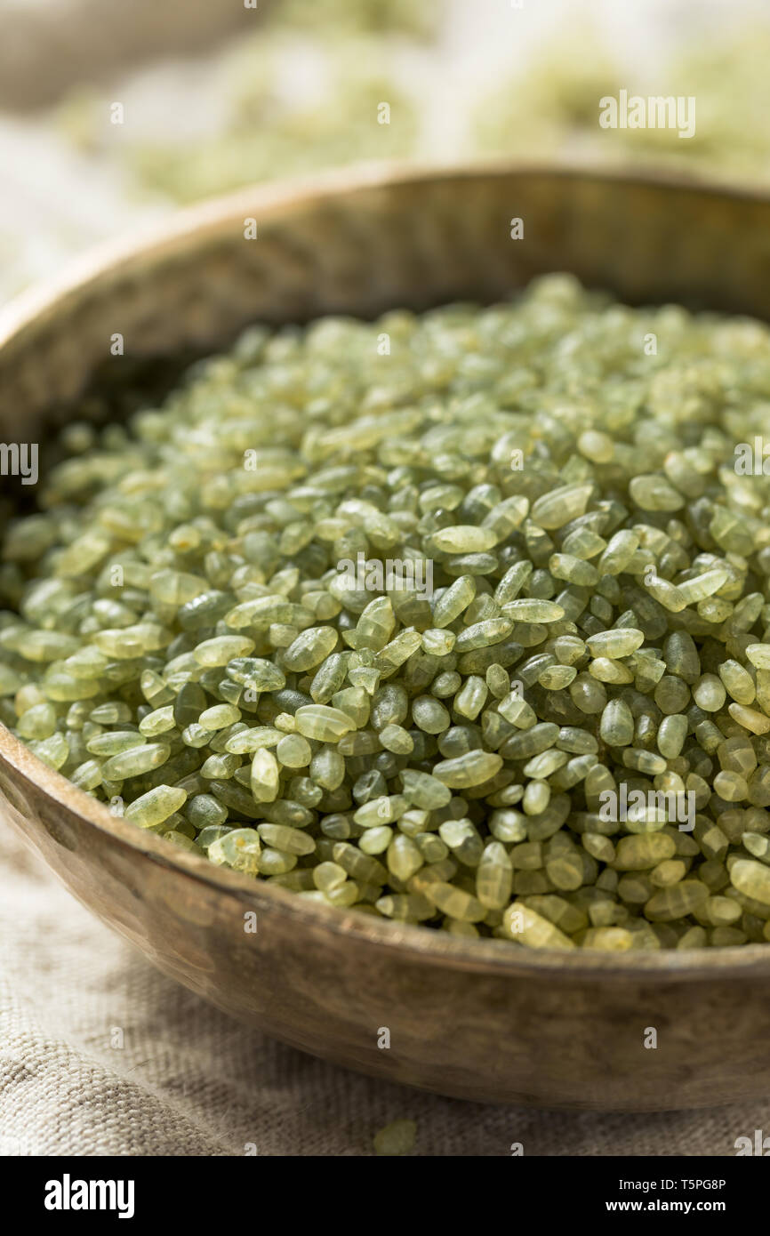Raw Organic Green Bamboo Rice in a Bowl Stock Photo - Alamy