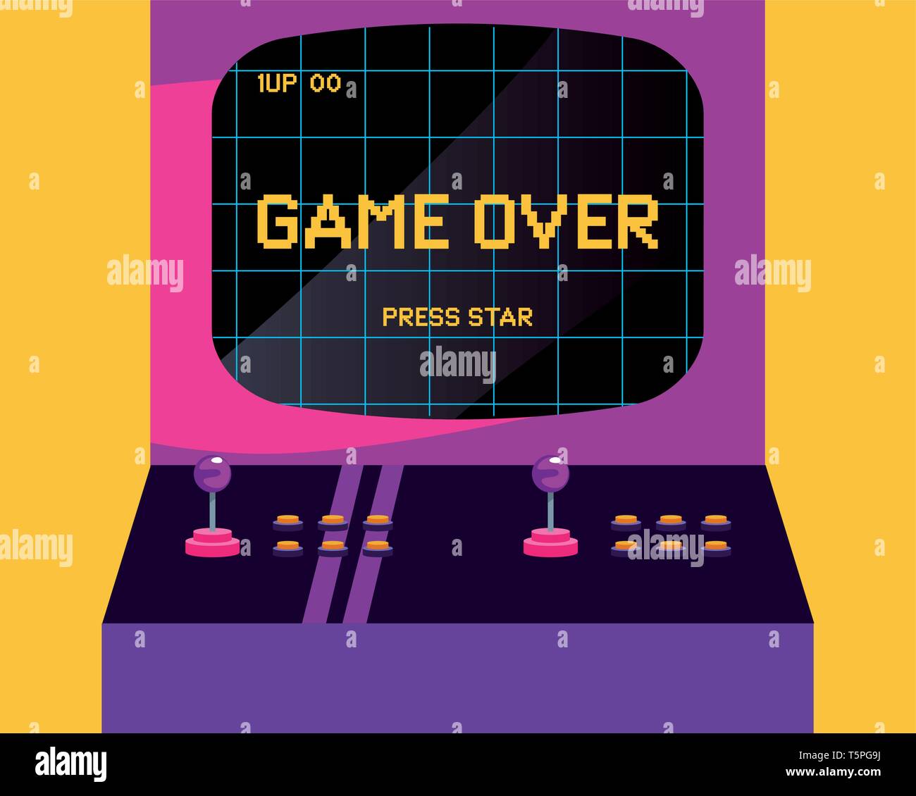 arcade machine video game retro vector illustration design Stock Vector ...
